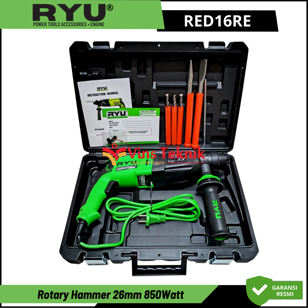 RYU RRH26 Mesin Bor Beton Rotary Hammer 26mm 850Watt